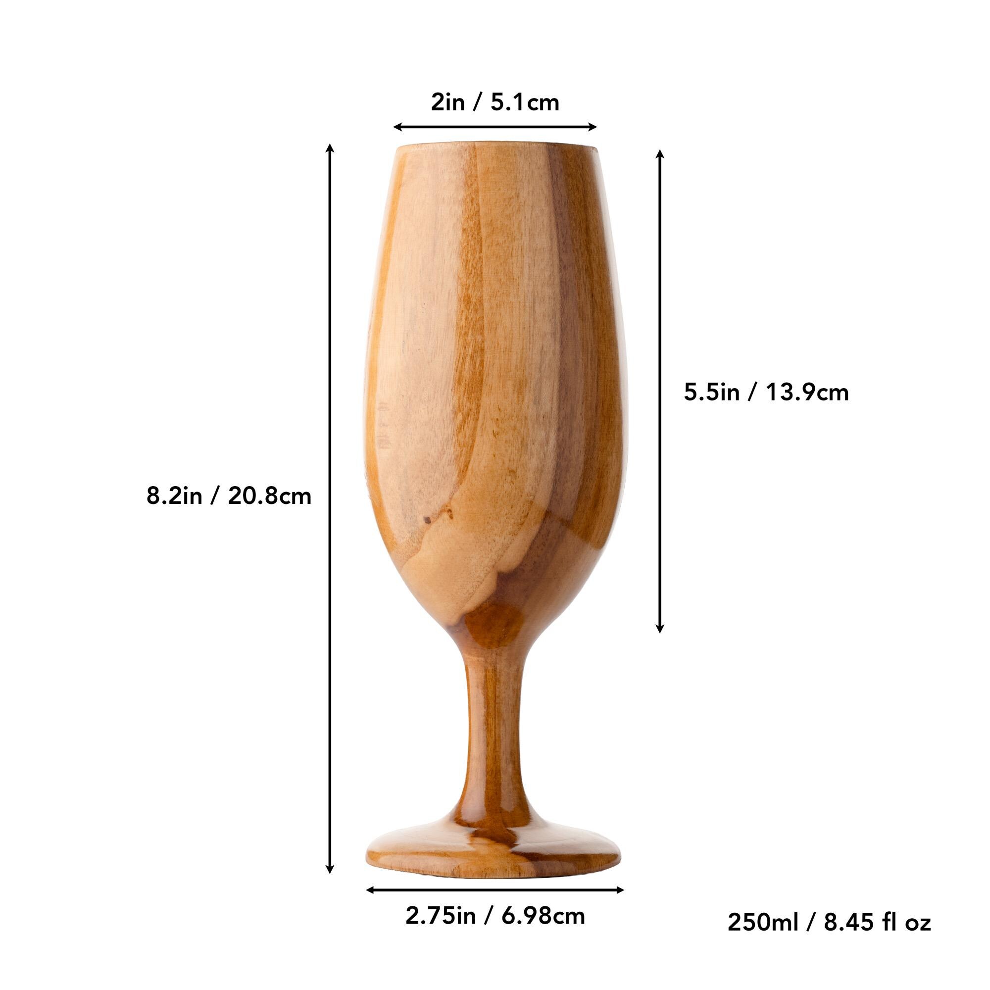 Handmade Teak Wood Wine Glasses - Set of 2 Unique Wooden Goblets - Etsy