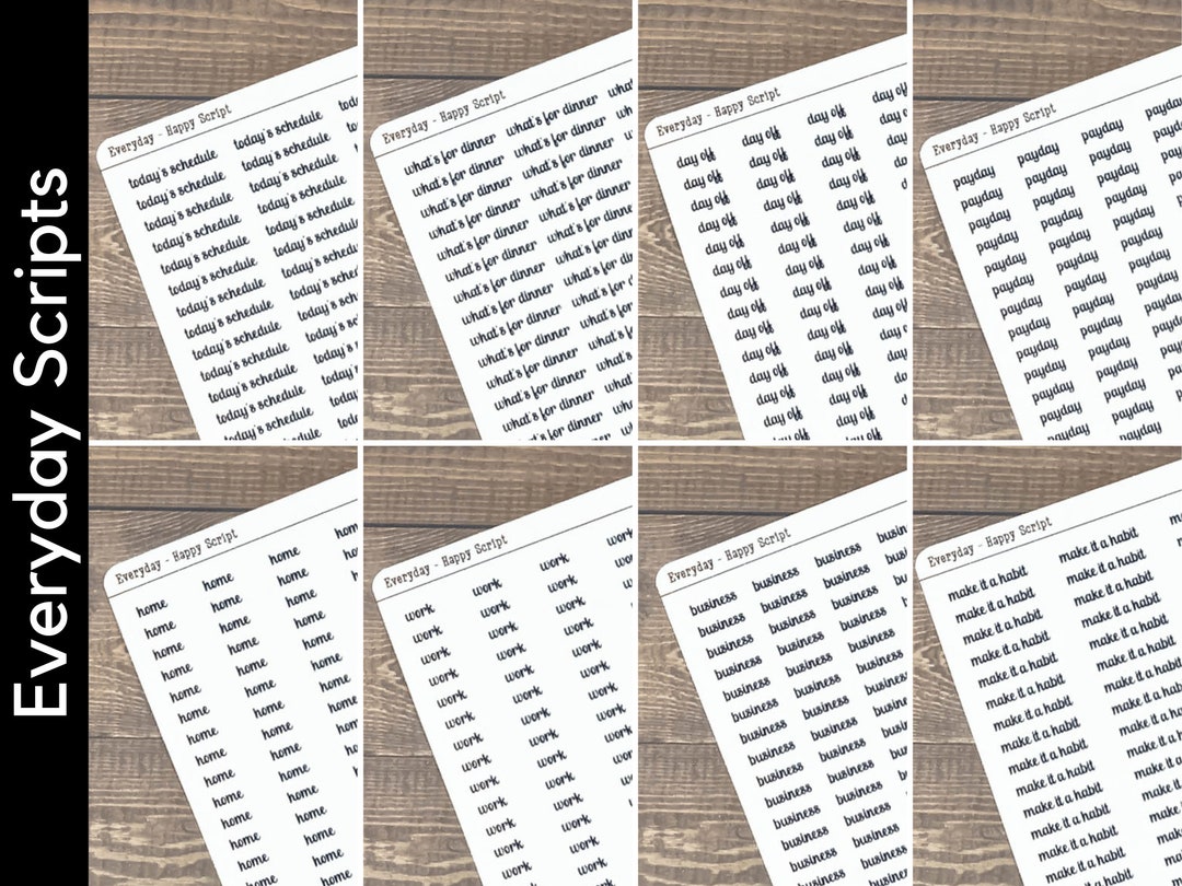 Text Headings - Everyday Text - Happy Script - Etsy