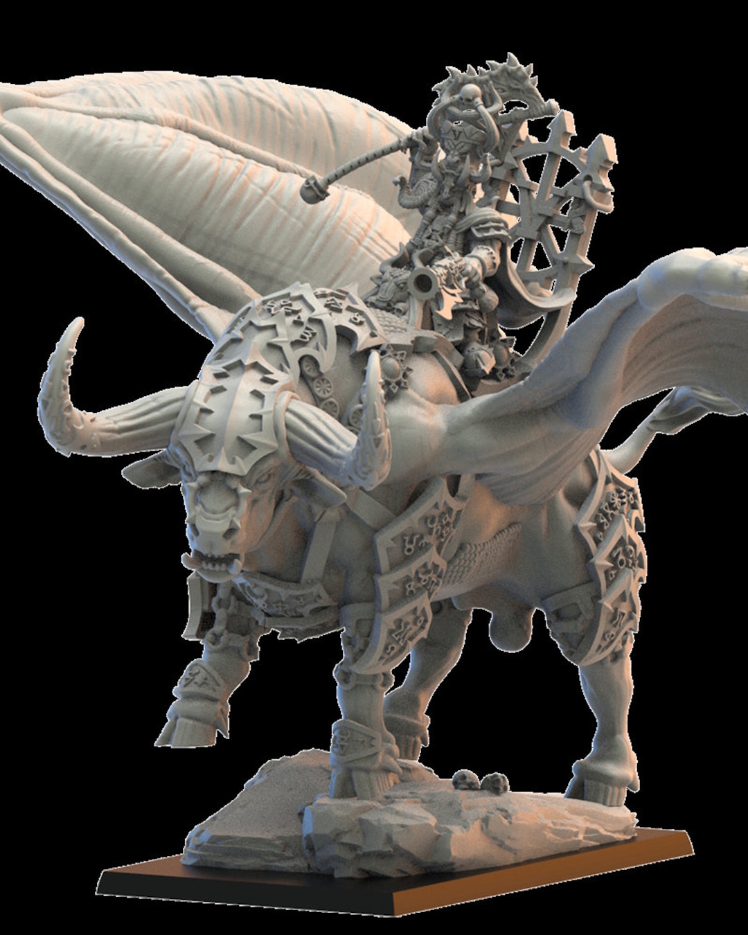 King Assur Evil Dwarf Lord on Doom Bull - Lost Kingdom Miniatures - Etsy