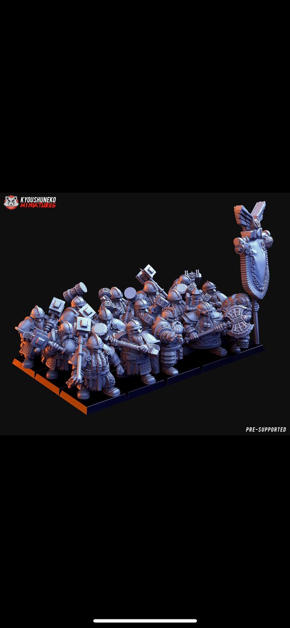 Dwarf Hammer Unit Kyoushuneko Miniatures - Etsy