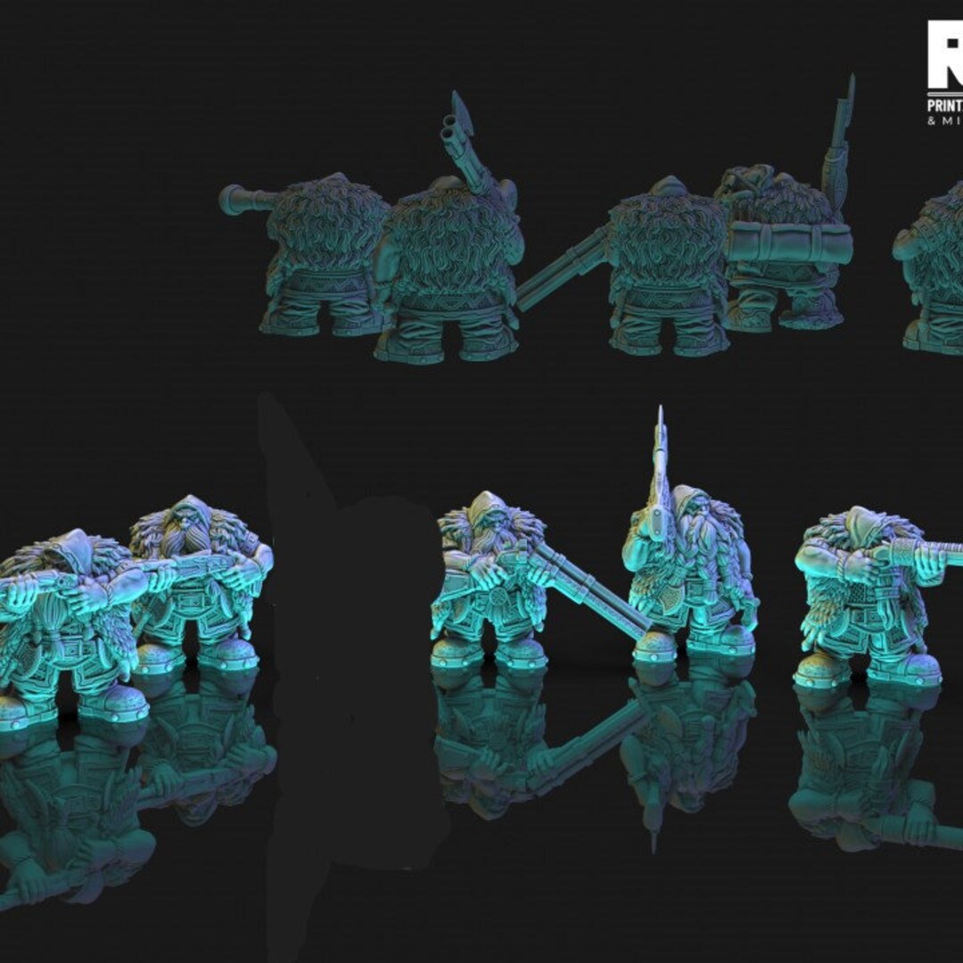 Dwarf Musketmen Riflemen - Kanaglim Reclaimed Rmprintable - Etsy