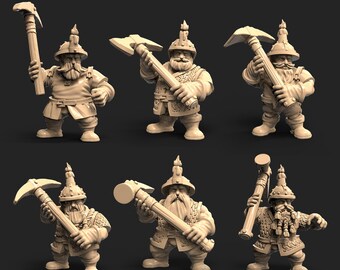 28mm 32mm Dwarven Dwarf Miner Dnd Miniature Pathfinder Miniature ...