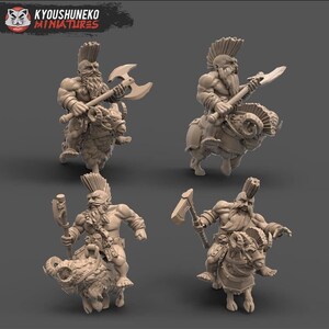 Dwarf Mounted Slayers - Kyoushuneko Miniatures - Etsy