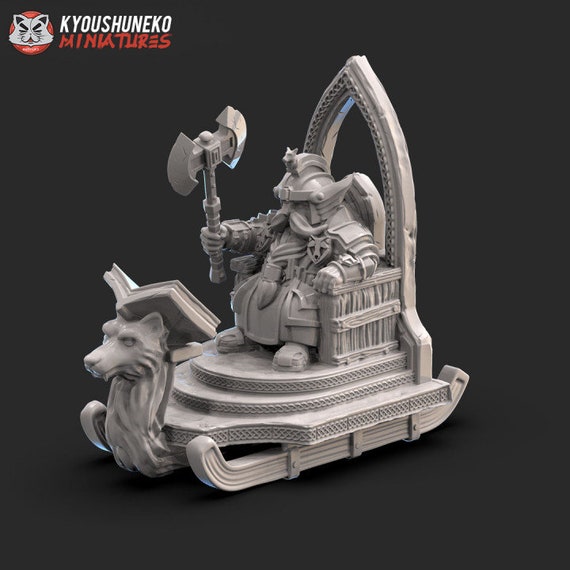 Dwarf Lord on Throne With Bearers Kyoushuneko Miniatures - Etsy