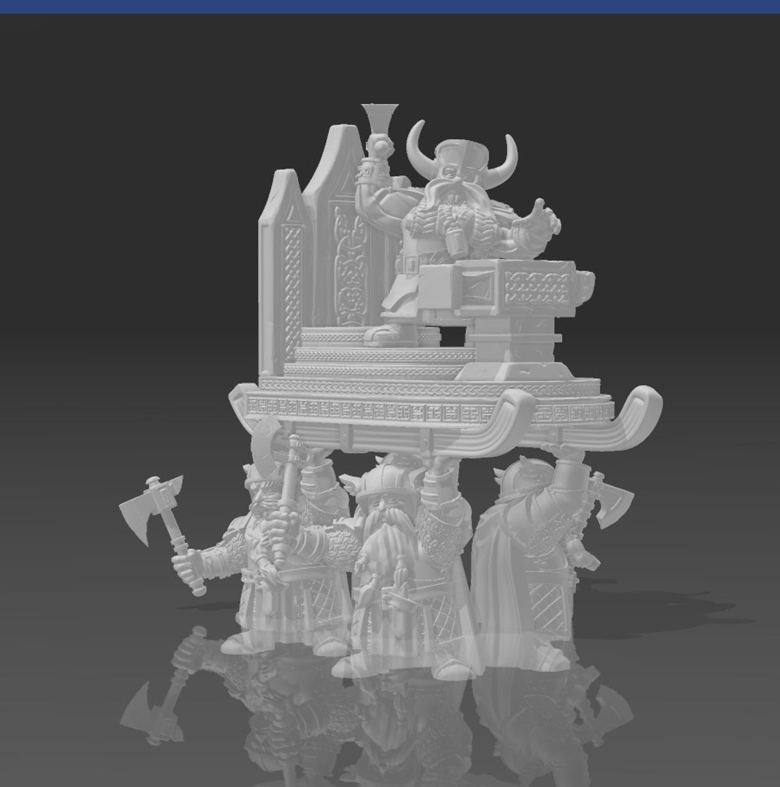 Rune Lord on Throne With Bearer Kyoushuneko Miniatures - Etsy