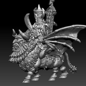 Evil Dwarf Lord of Bedlam on Magical Beast or Bull - Fabelzel - Etsy