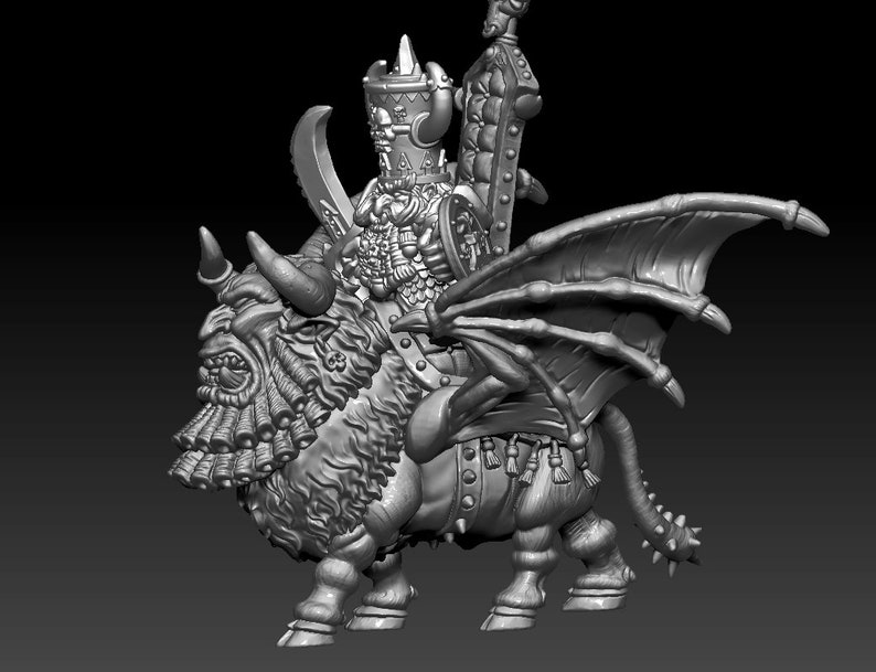 Evil Dwarf Lord of Bedlam on Magical Beast or Bull - Fabelzel - Etsy