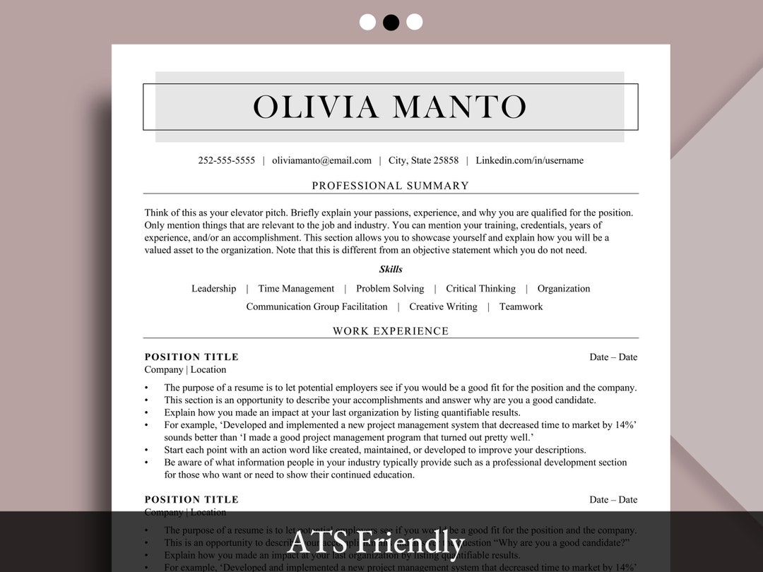 Plantilla de currículum ATS plantilla de currículum moderno y creativo ...