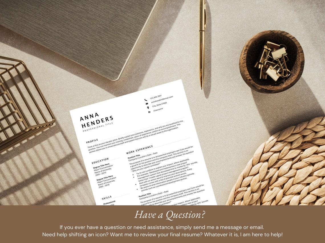 Minimalist Resume Template Word clean Simple Resume Modern - Etsy