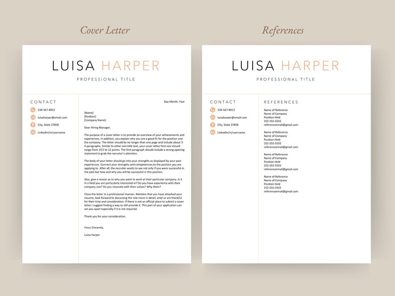 Creative Resume for Word (modern Resume Template 2025, 1 & 2 Page ...