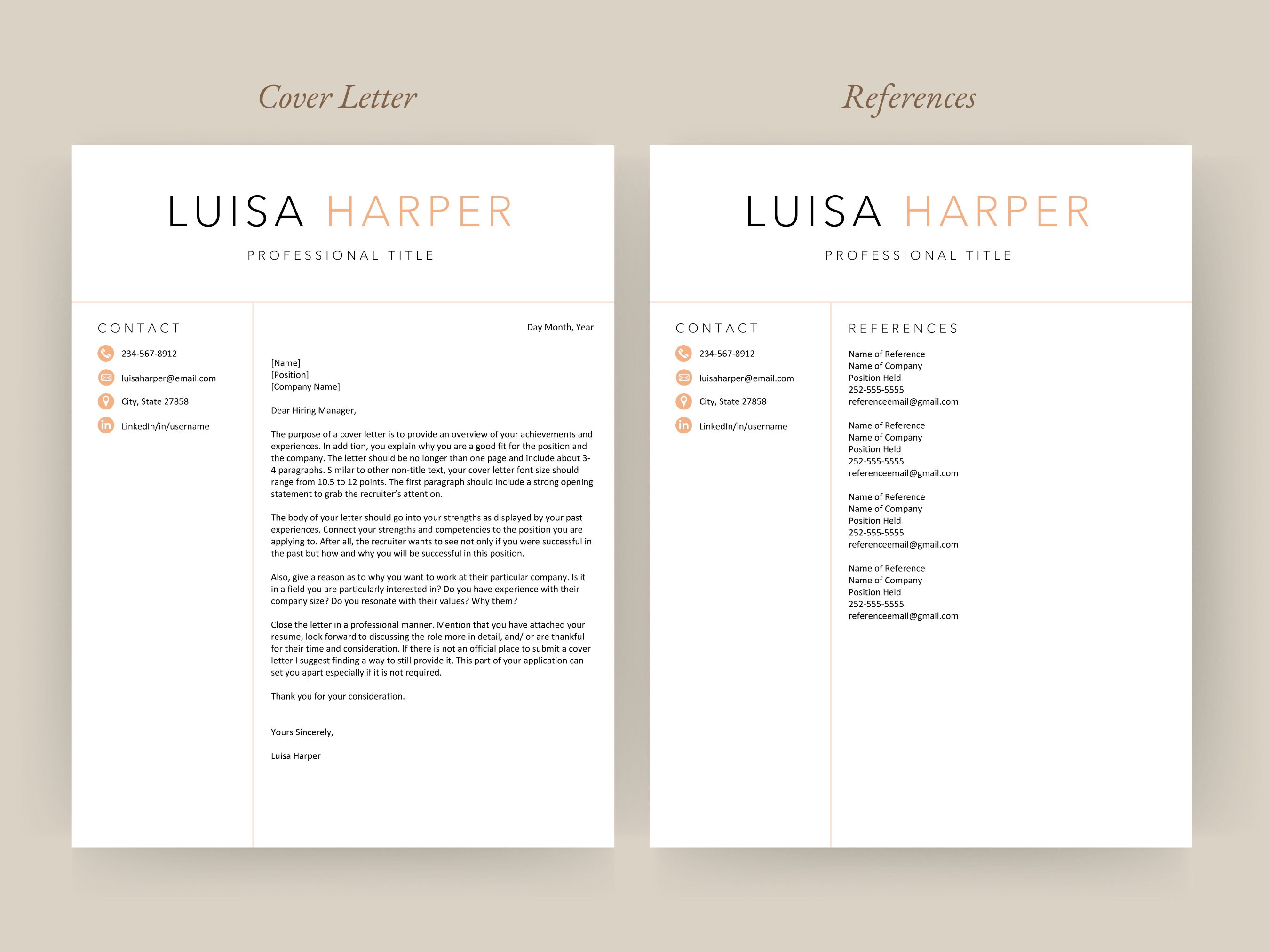 Creative Resume for Word (modern Resume Template 2025, 1 & 2 Page ...