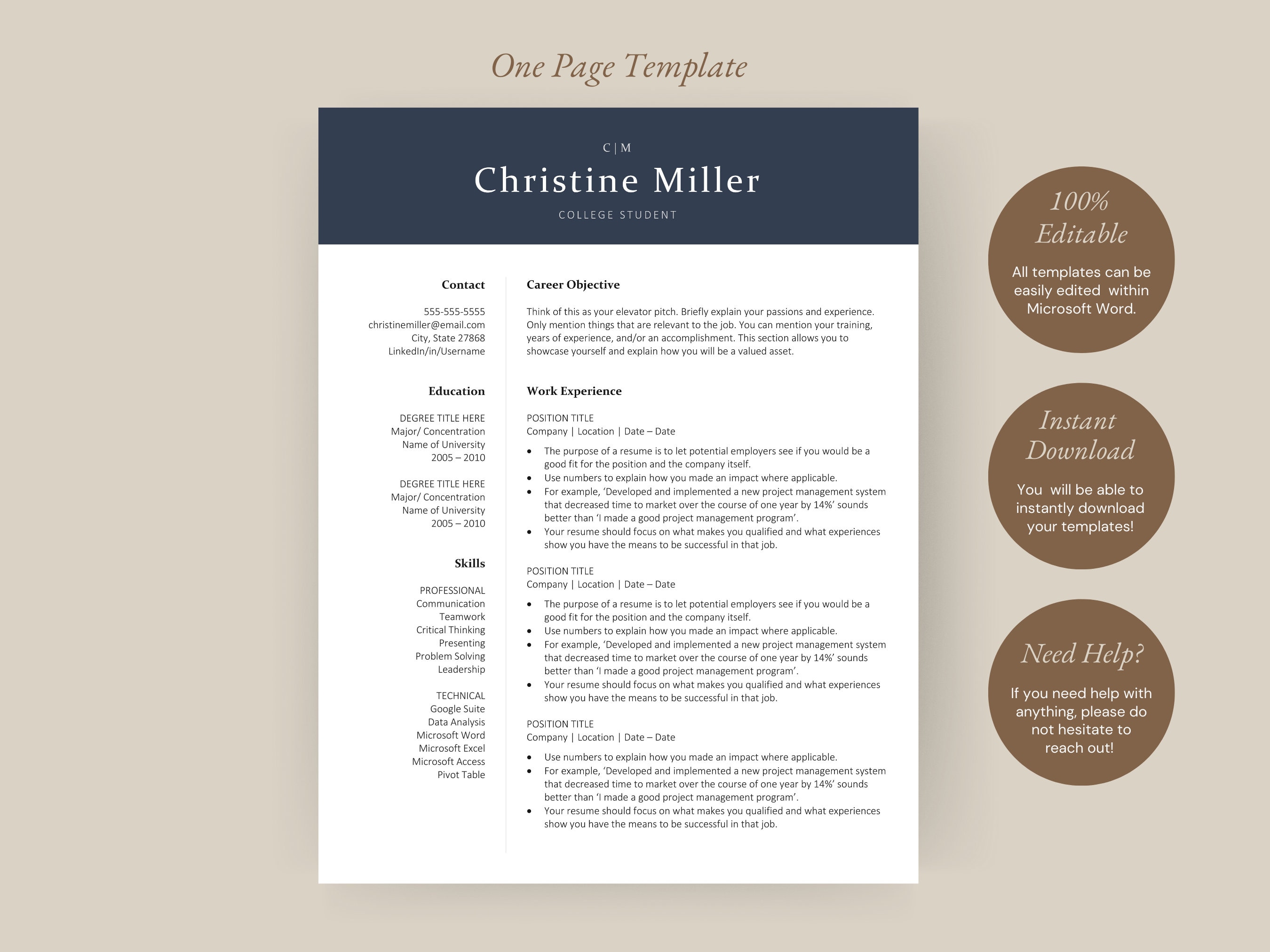 College Student Resume Templates Microsoft Word