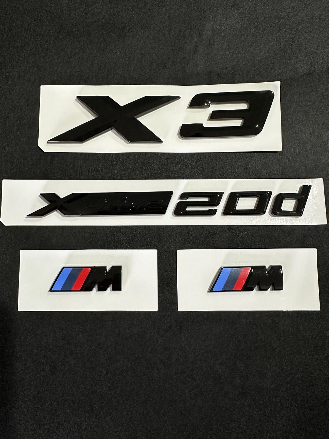 Gloss Black X3 Xdrive 20d & 20d M Sport Full Badges Package for BMW X3 ...