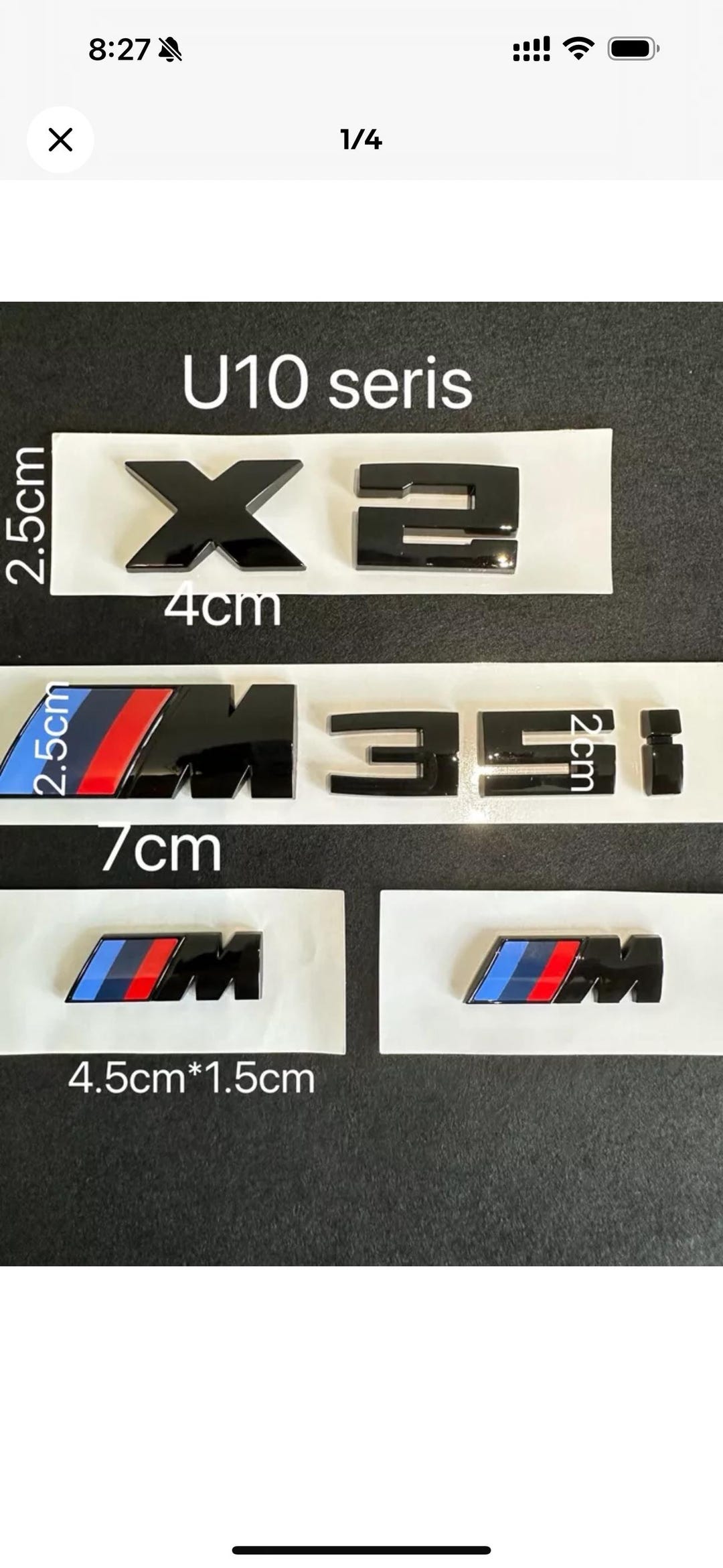 Gloss Black X2 M35i Full Badges Package for BMW X2 U10 F39 Custom Gift ...