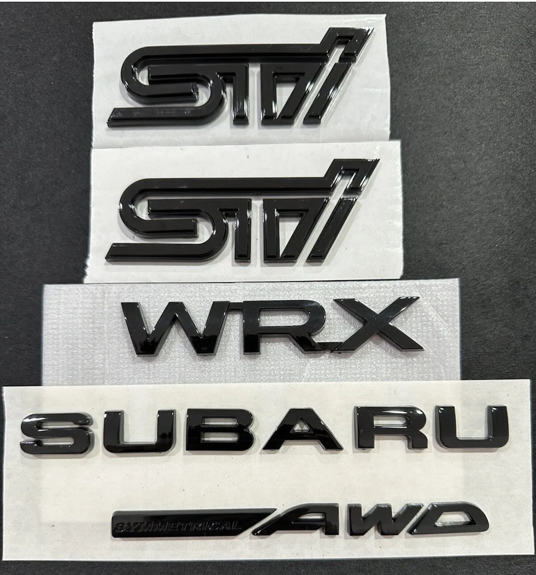 Gloss Black Subaru STI Emblem Car Badge Full Package - Etsy