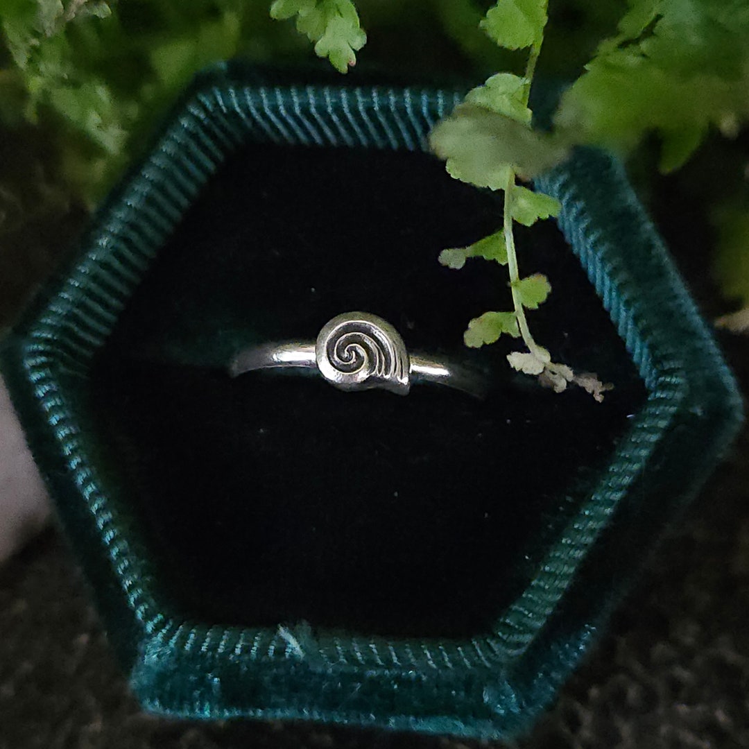 Snail Shell Stacking Ring Sterling Silver Artisan-handcrafted Jewelry Nature Inspired Jewelry ...