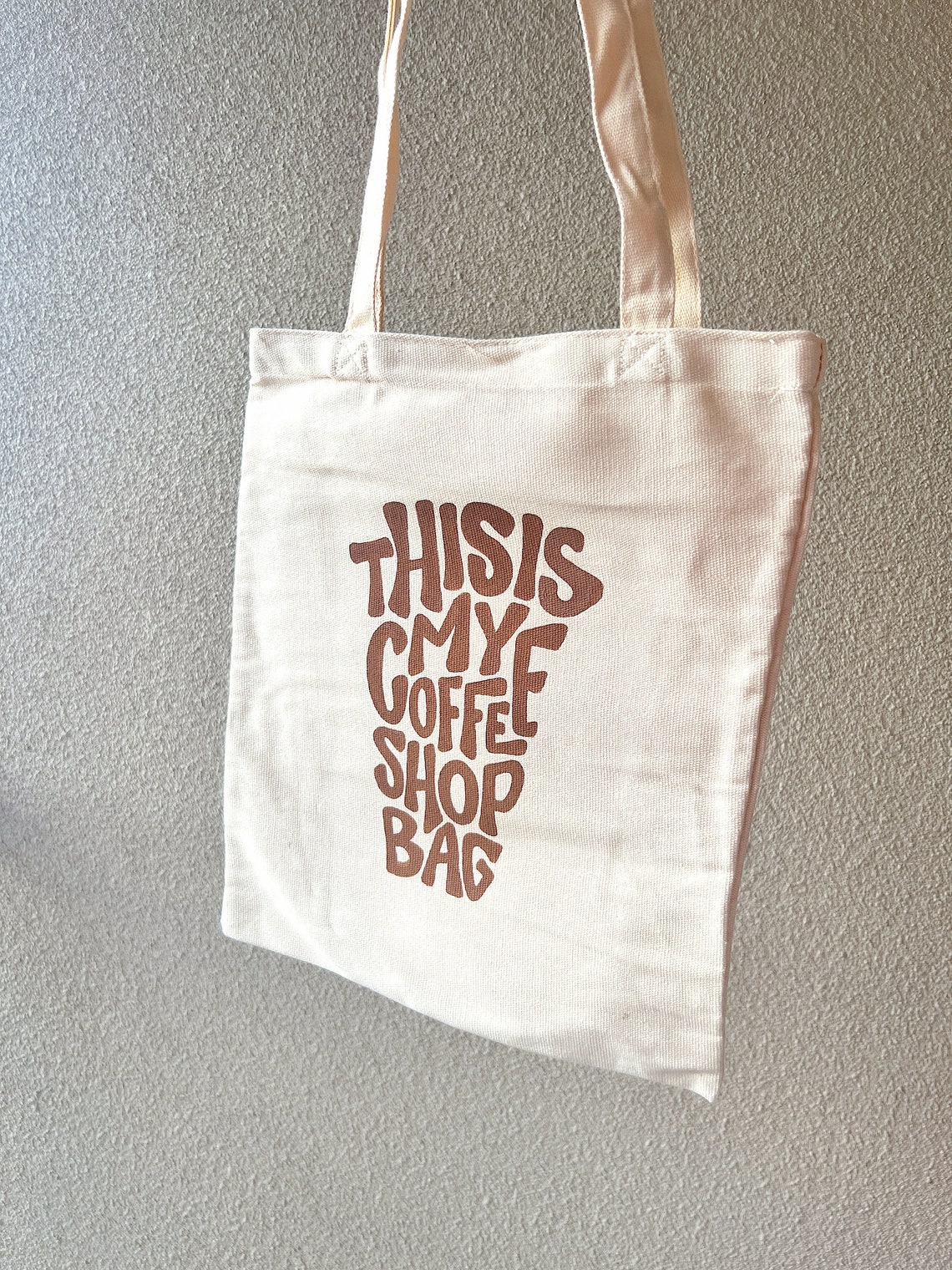 Coffee Quote Design, Canvas Tote Bag, Hand-painted One-of-a-kind Tote ...