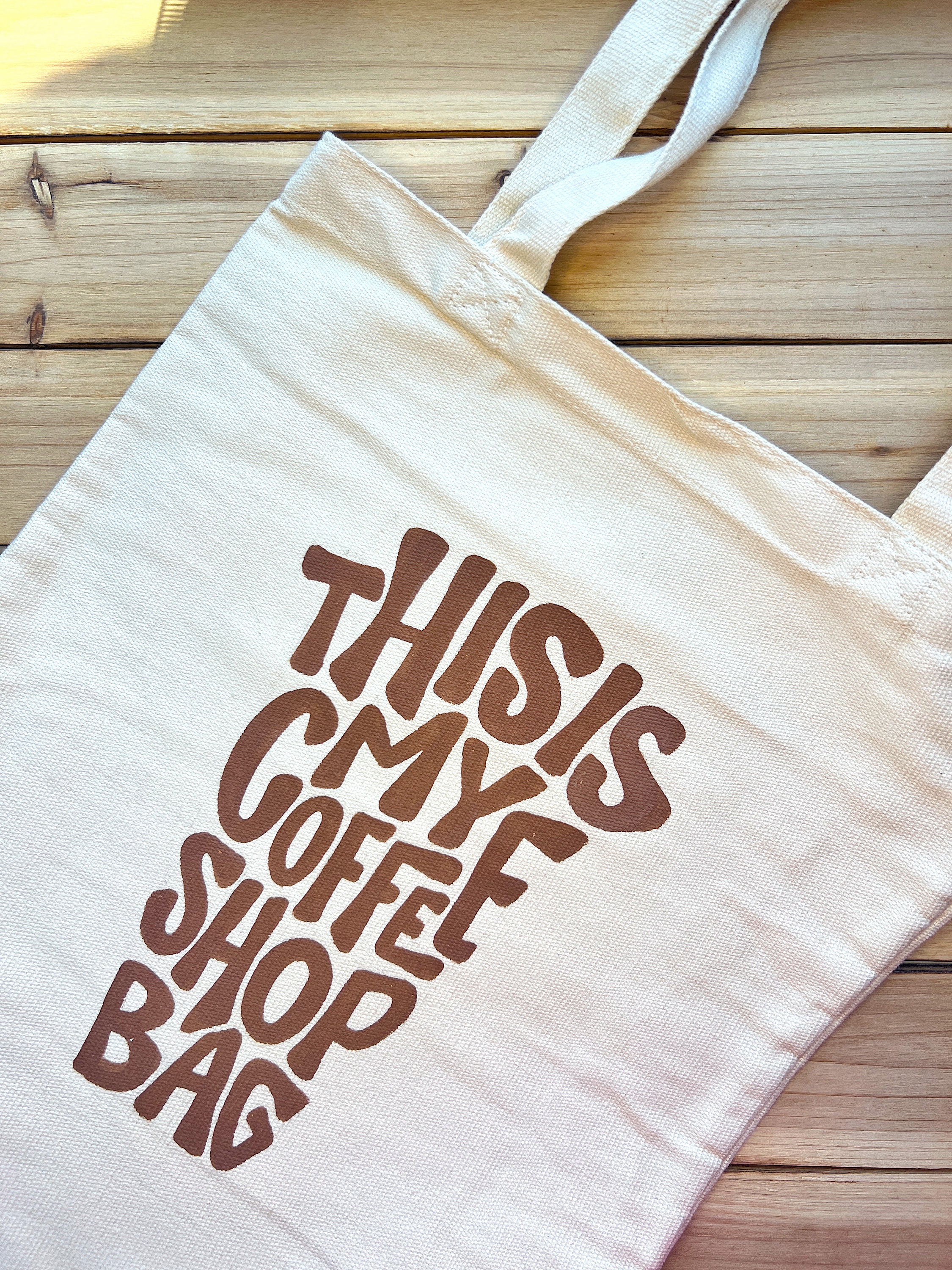 Coffee Quote Design, Canvas Tote Bag, Hand-painted One-of-a-kind Tote ...