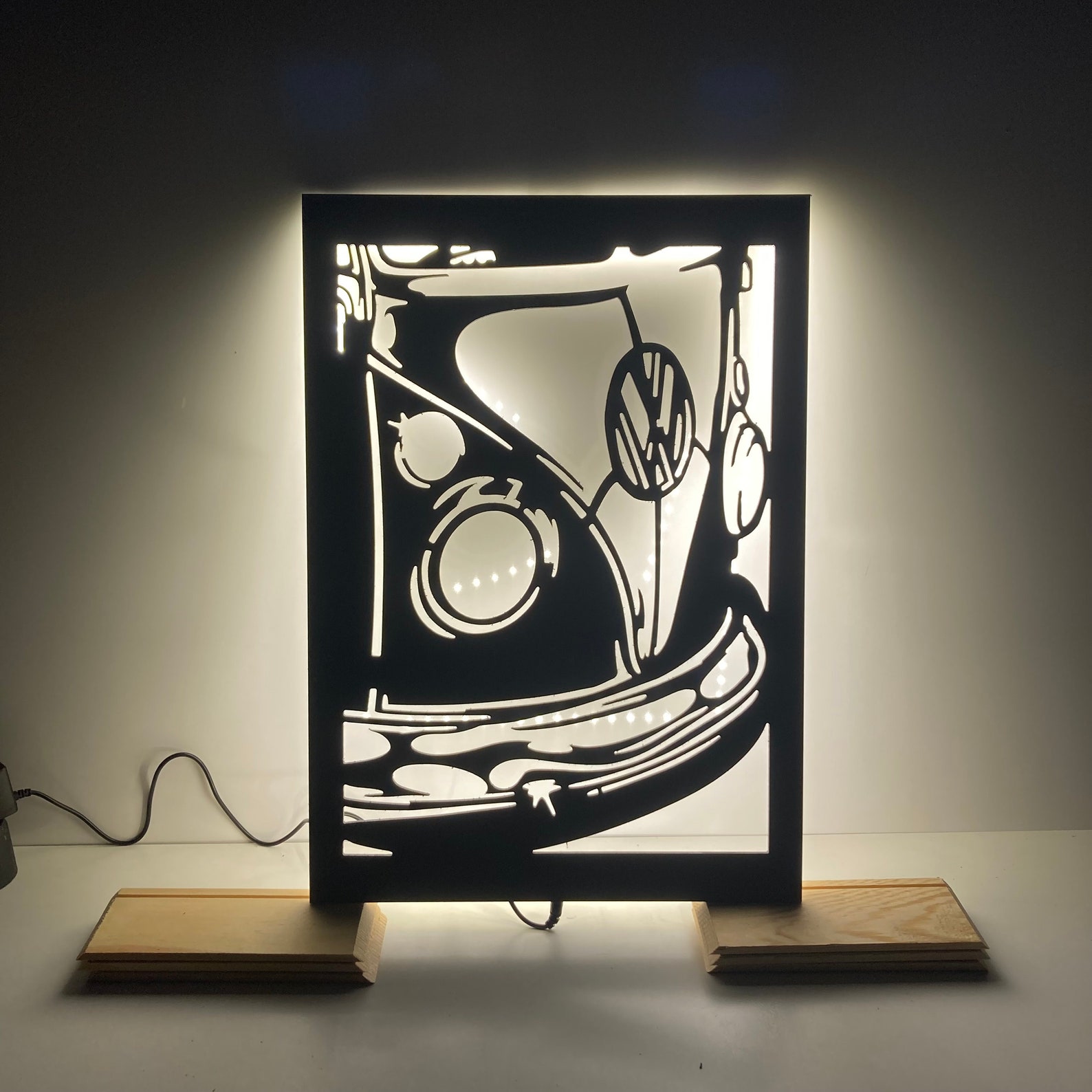 Beetle Car Wall Decor Wall Sign 3d Led Light Wall Decor - Etsy