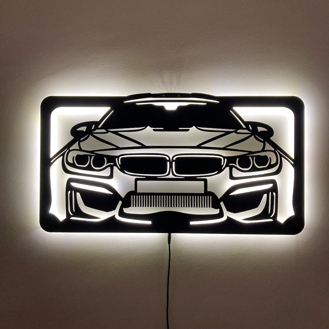 BMW M4 LED Wall Decor - Backlit Car Wall Art With Built-in LED Lights ...