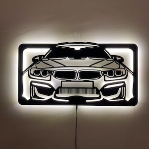 BMW M4 LED Wall Decor Backlit Car Wall Art With Built-in LED Lights ...
