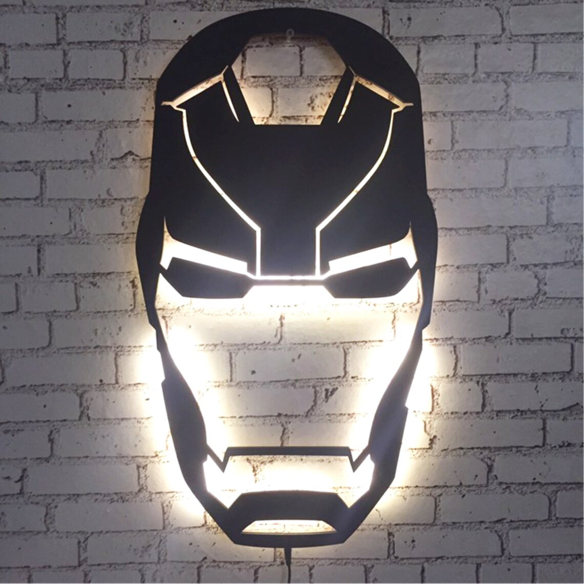 Wall Sign 3D Iron Man Wall Decor Led Light Wall Decor - Etsy