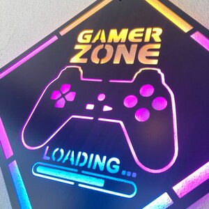 Gamer Zone Game Room 3d Wall Art, Led Wall Sign, Decoration for Gaming ...
