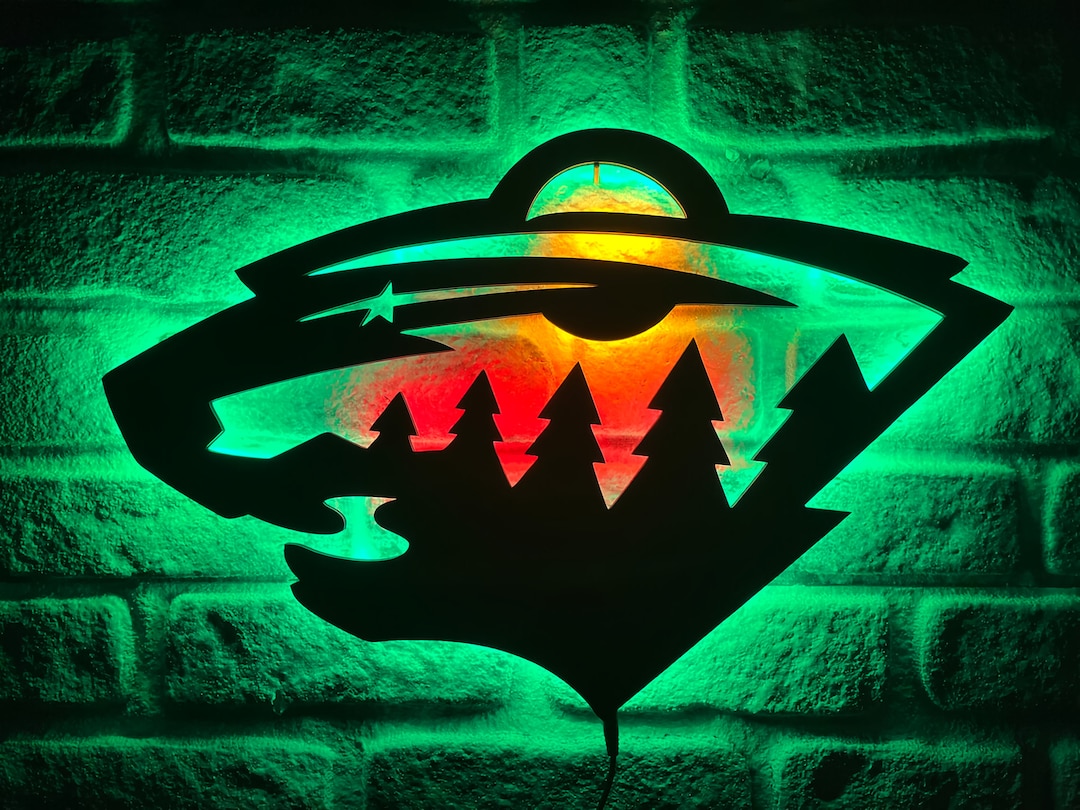 Minnesota Wild LED Lit Wall Sign, Minnesota Wild Led Sign, Minnesota ...