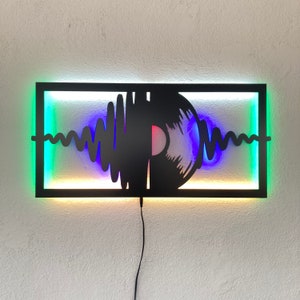 Led Light Record Wall Art, Record Led Sign, Record Led Lamp, Lighted ...