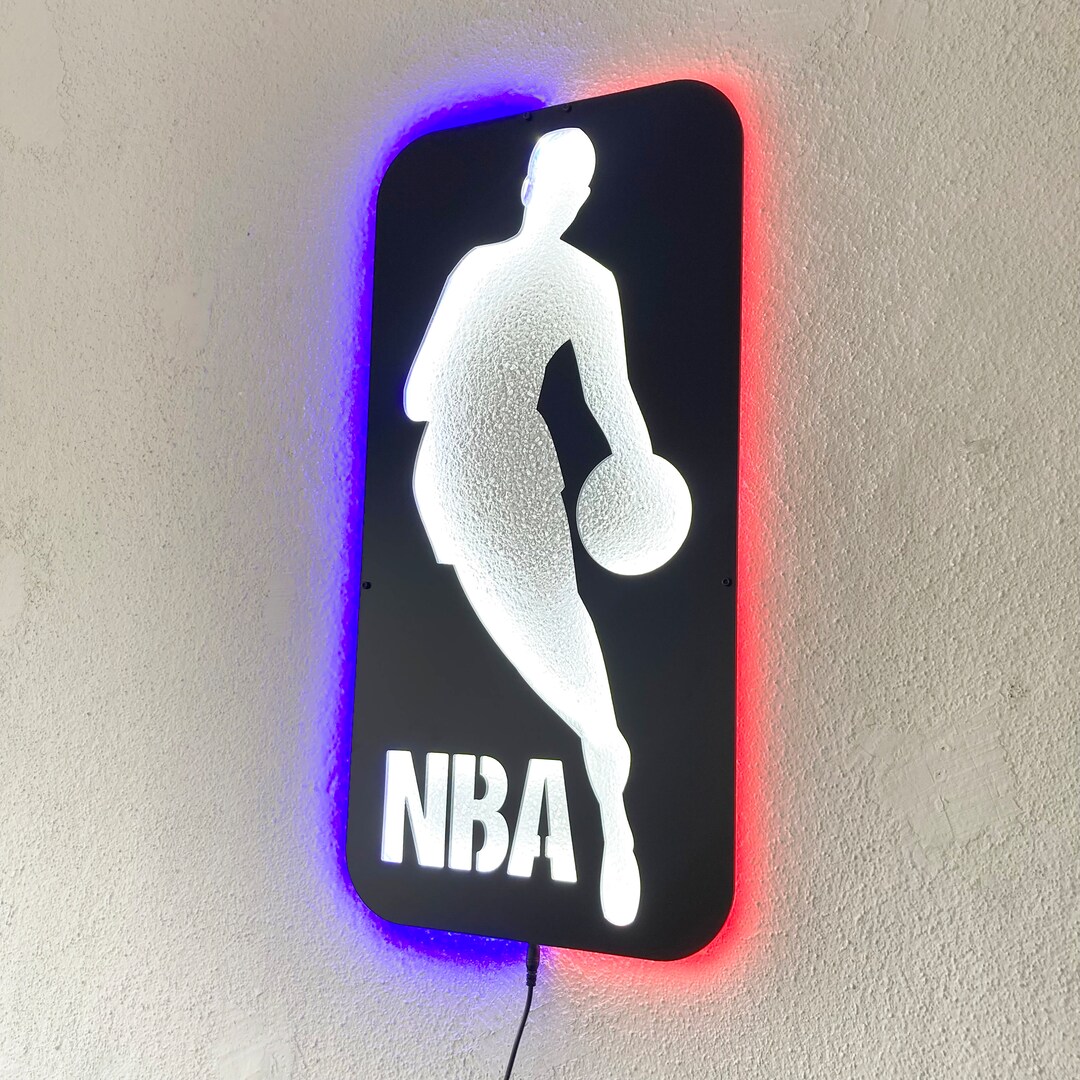 Led Lighted NBA Sign, Nba Wall Decor, Nba Wall Art, Led Sign for Wall ...