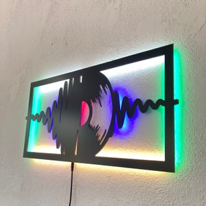 Led Light Record Wall Art, Record Led Sign, Record Led Lamp, Lighted ...