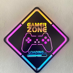Gamer Zone Game Room 3d Wall Art, Led Wall Sign, Decoration for Gaming ...