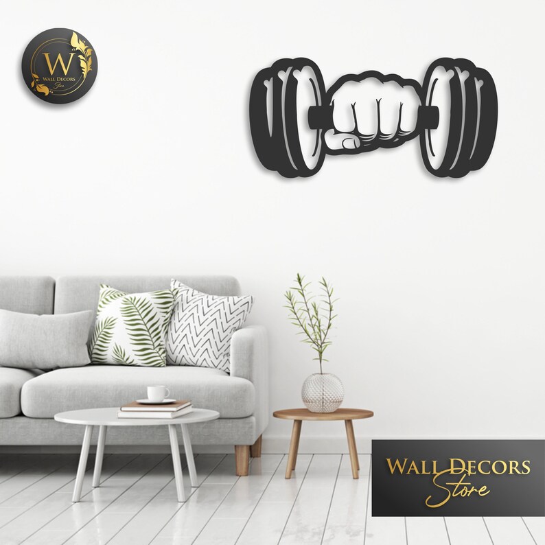 Wall Sign 3D Dumbbell Wall Decor Led Light Wall Decor - Etsy