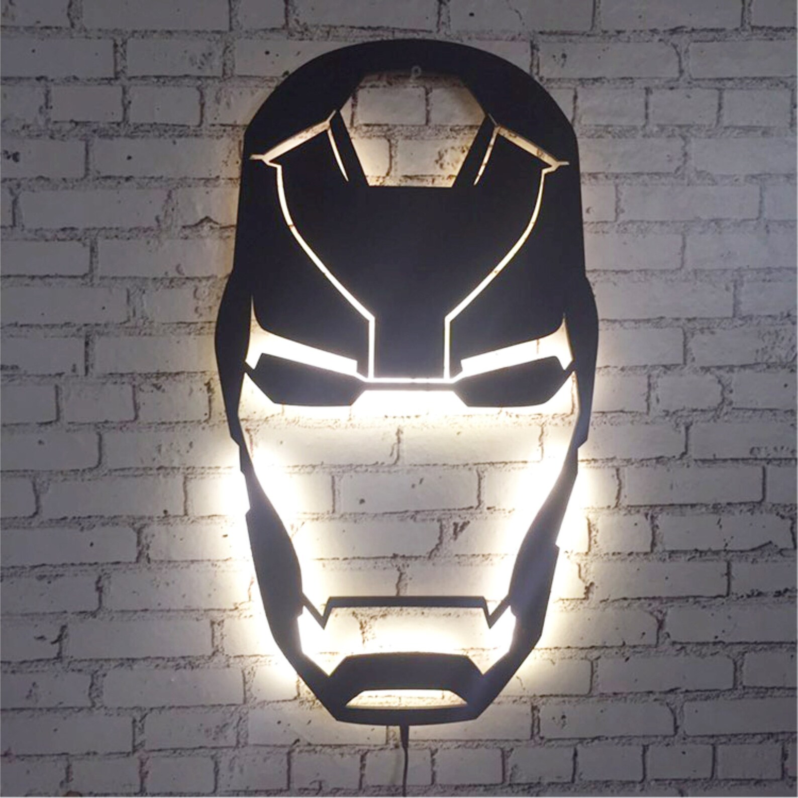 Wall Sign 3D Iron Man Wall Decor Led Light Wall Decor - Etsy
