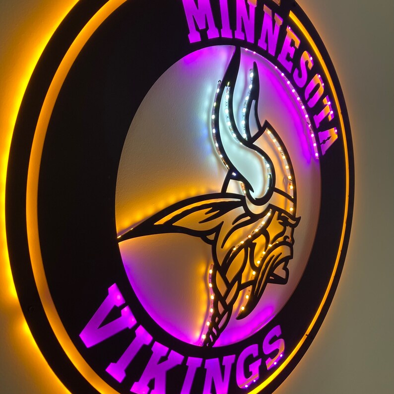 Minnesota Vikings Led Sign Minnesota Vikings Metal Wall - Etsy