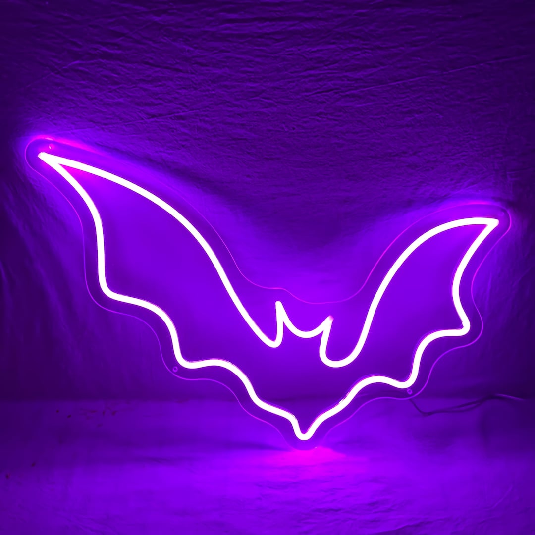 Bat Neon Sign, Custom LED Party Neon Sign Night Light Home Game Room ...