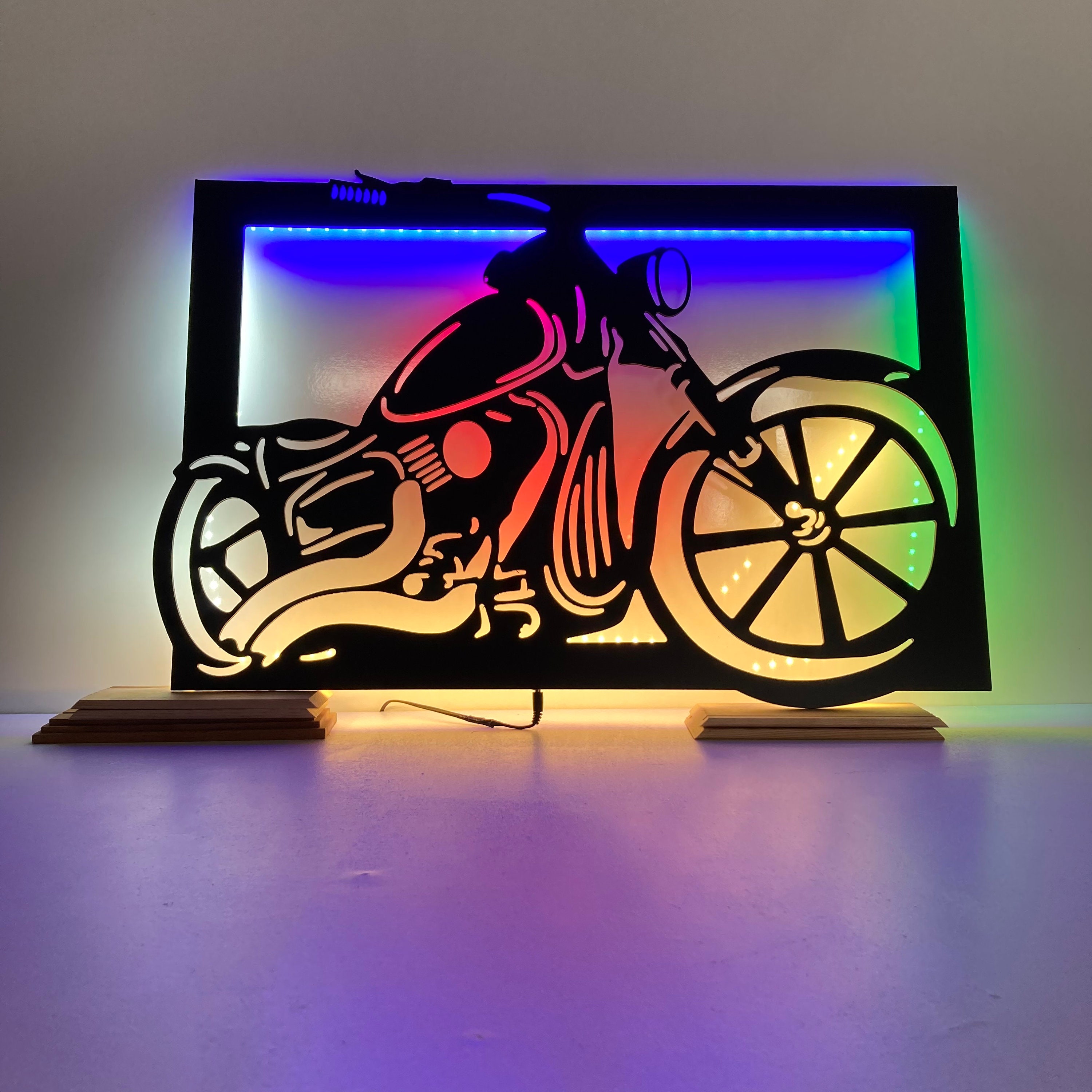 Harley Davidson Led Sign Harley Davidson Wall Decor Led - Etsy