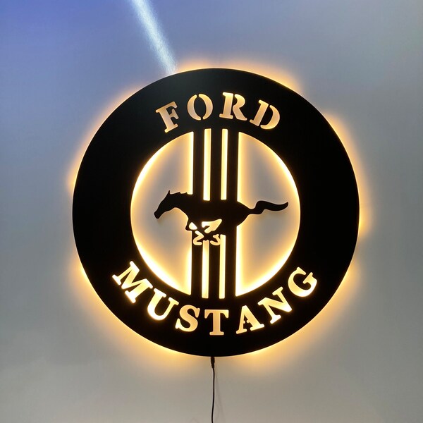 Led Ford Mustang Sign - Etsy