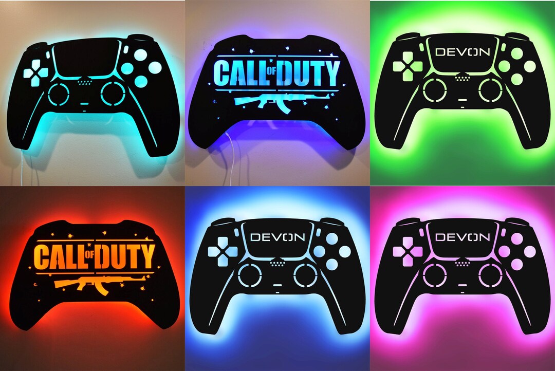 Custom Playstation 5 Wall Decor, Ps5 Wall Art, Ps5 Neon Led Light, Wood ...