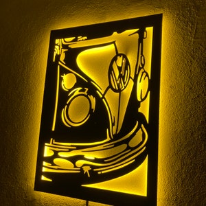 Beetle Car Wall Decor, Wall Sign 3d, Led Light Wall Decor, Composite ...