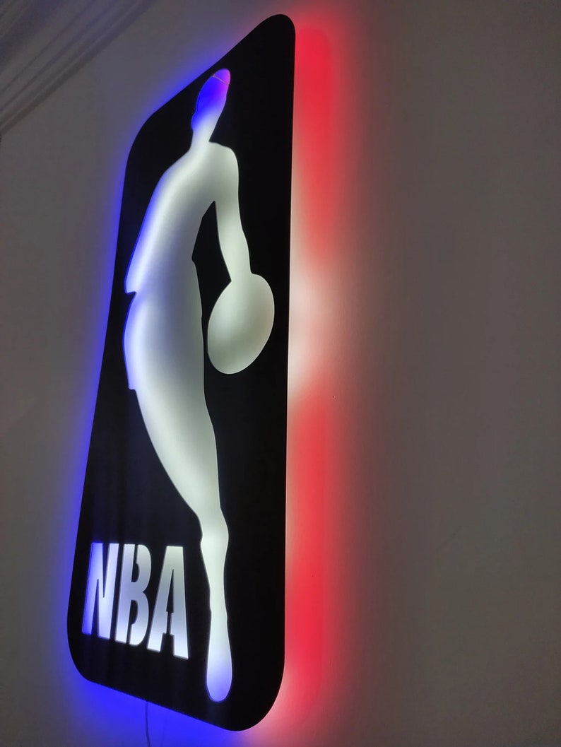 Wall Sign 3D NBA Led Sign NBA Wall Decor Led Light Wall - Etsy