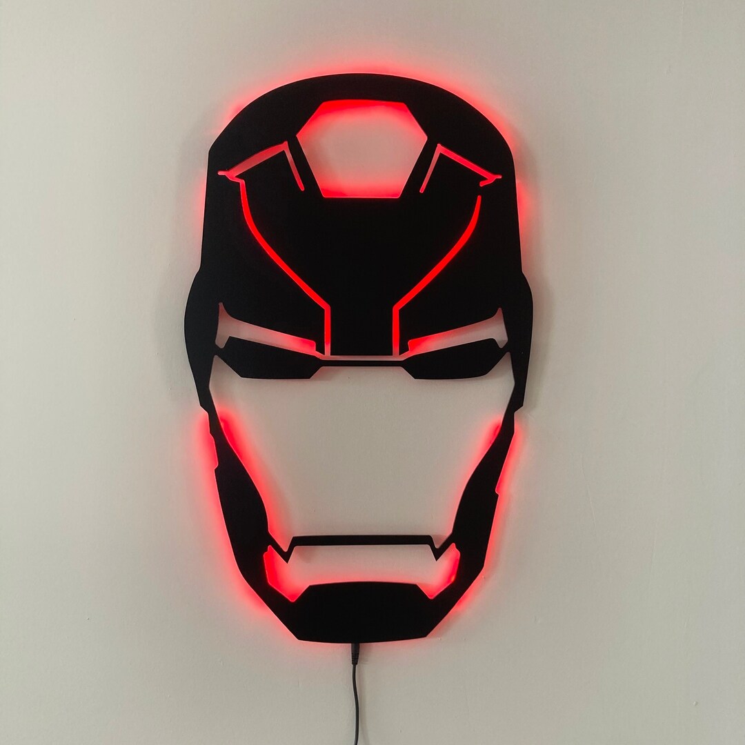 Wall Sign 3D, Iron Man Wall Decor, Led Light Wall Decor, Composite Sign ...