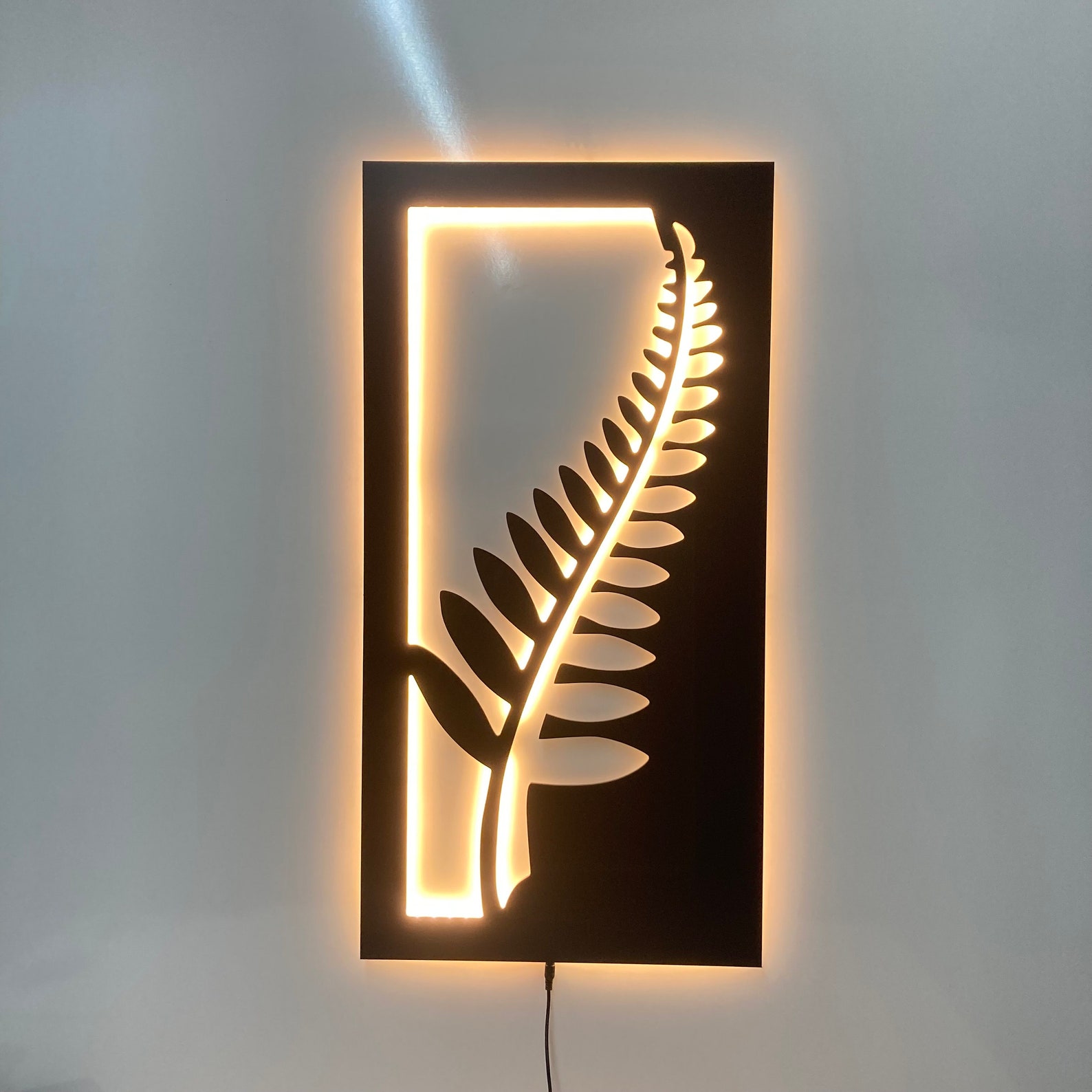 Wall Sign 3D, Leaf Wall Decor, Led Light Wall Decor, Composite Sign ...