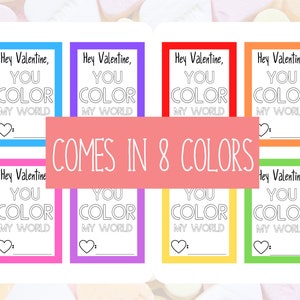 Class Valentines Printables, Colorful Valentines Cards - Etsy