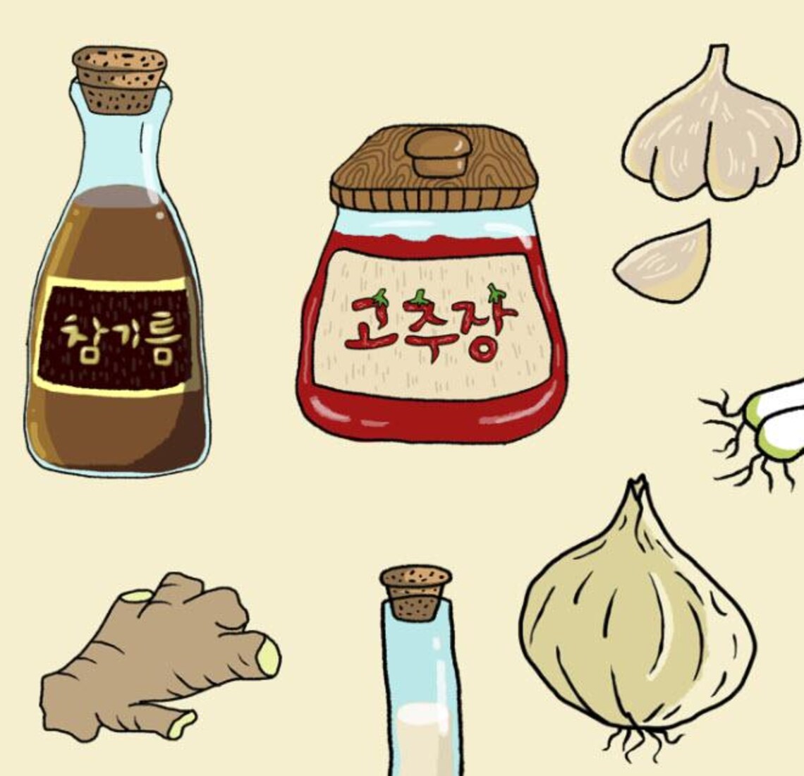 Printable Korean Food Ingredients Poster | Korean Cuisine | Korean Food ...