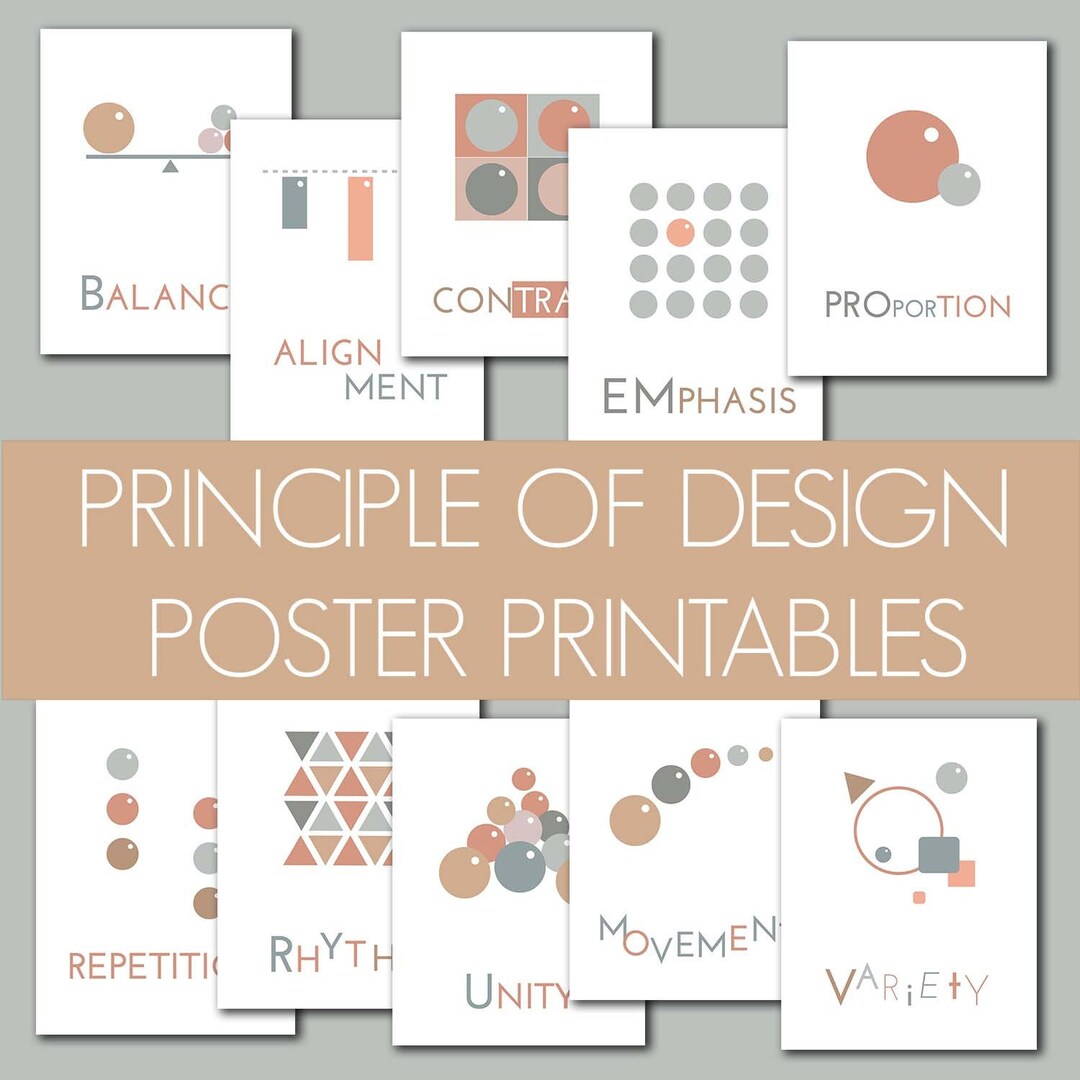 Principle of Design Minimalistic Neutral Art Class Posters L Classroom ...