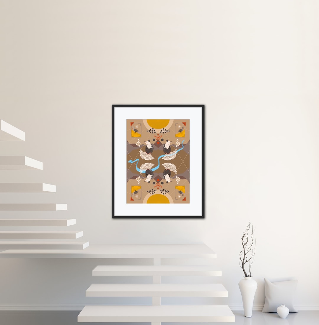 Printable Art Symmetric Bird Painting Digital Download Pattern Art - Etsy