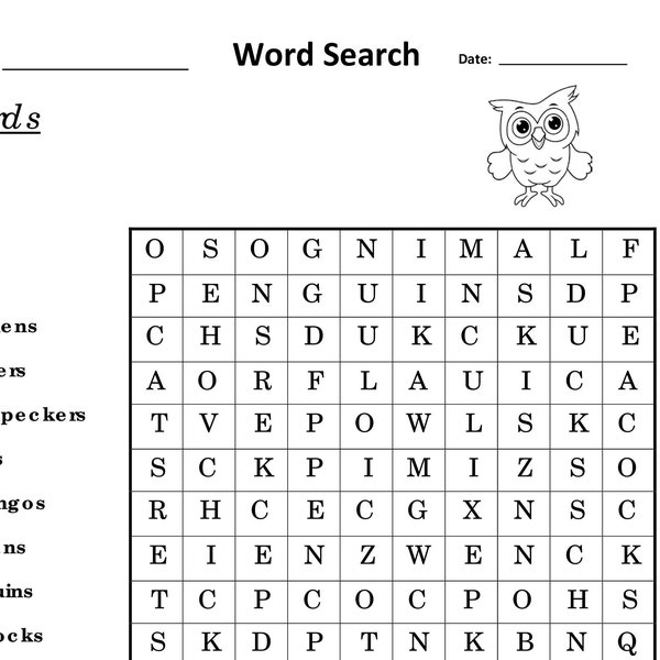 Kids Word Search Science Fun Themed Puzzle Downloadable Digital Sheet ...