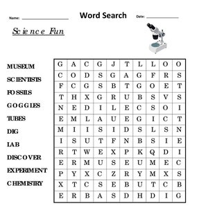 science word search gcse