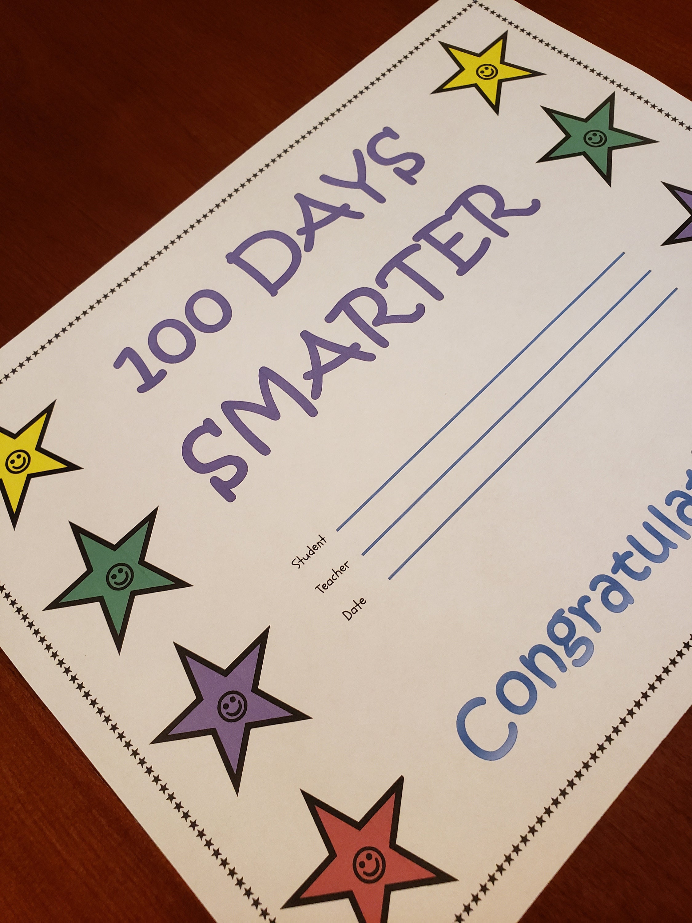 100 Days Smarter Digital Certificate - Etsy